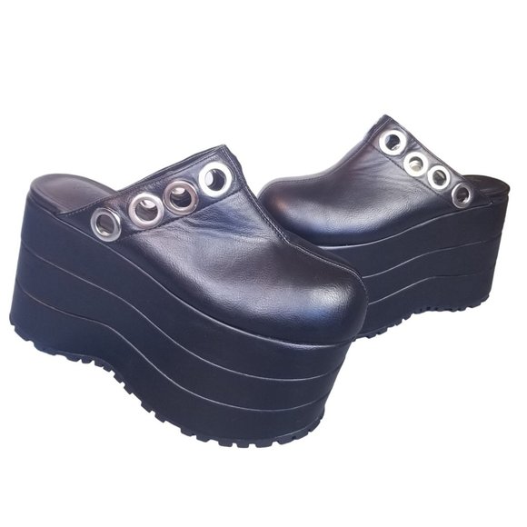 Dolls Kill | Shoes | Widow Triple Stack Platform Slip On Sandal Clogs ...